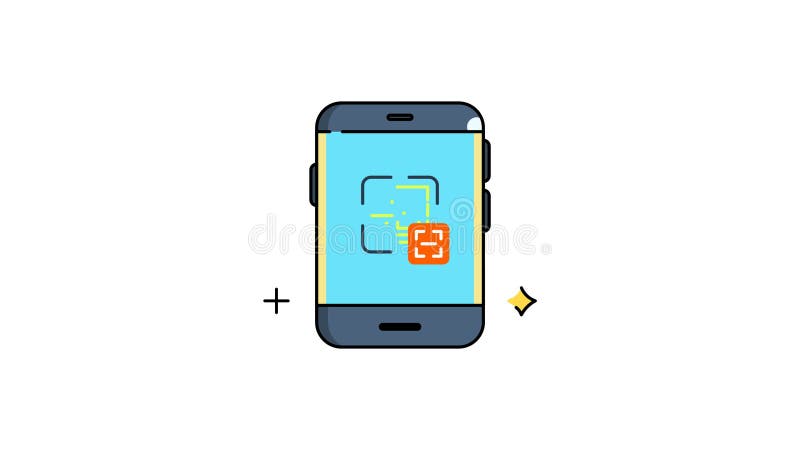 Smartphone Features QR Code Scanner App with Target Graphic Stock ...