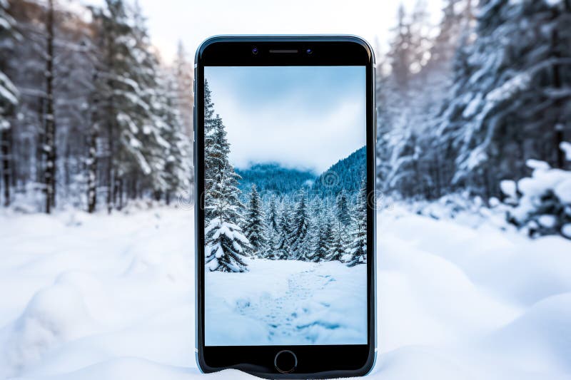 A Smartphone Featuring a Beautiful Screen Saver Stock Image - Image of ...