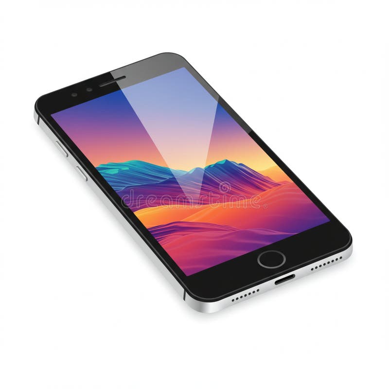 Smartphone Featuring a Sleek, Black Design with Metallic Edges and a ...