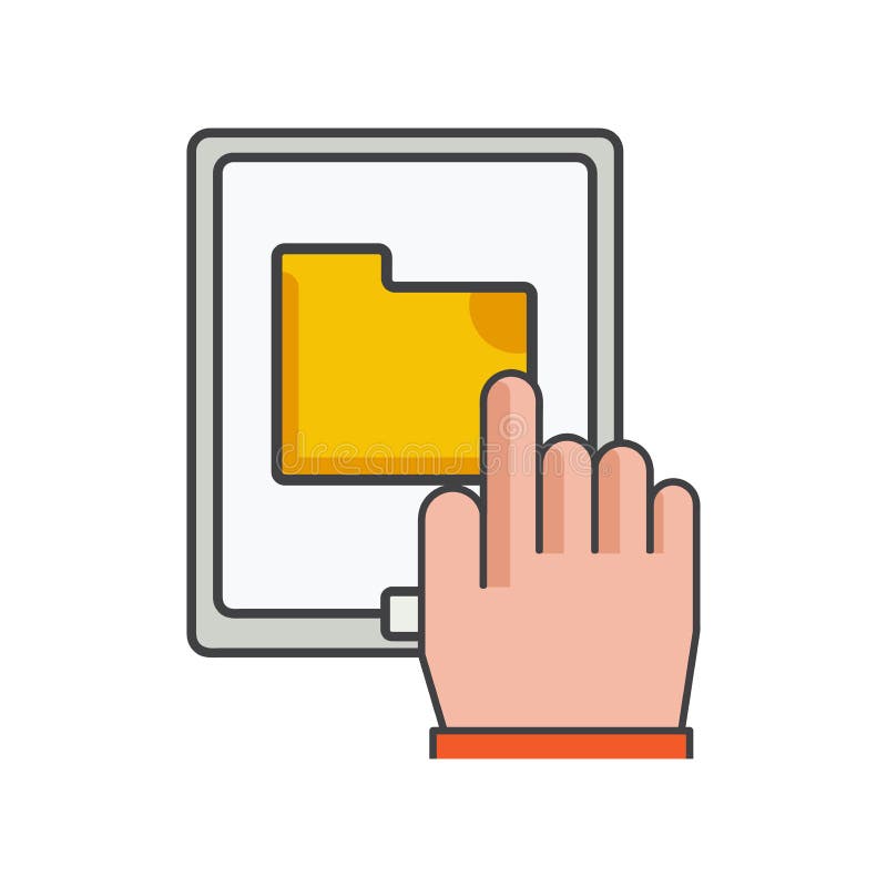 Smartphone with File Folder Icon. Mobile File Management Illustration ...