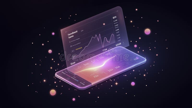 Smartphone with Financial Data and Charts. Stock Illustration ...