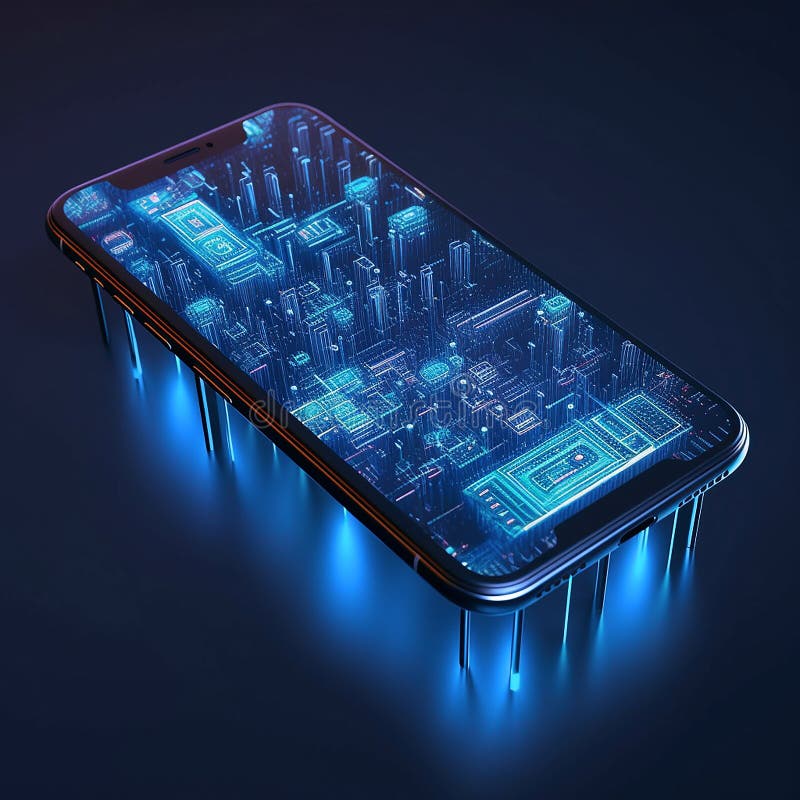 A Smartphone with Financial Statements on the Screen. Business ...