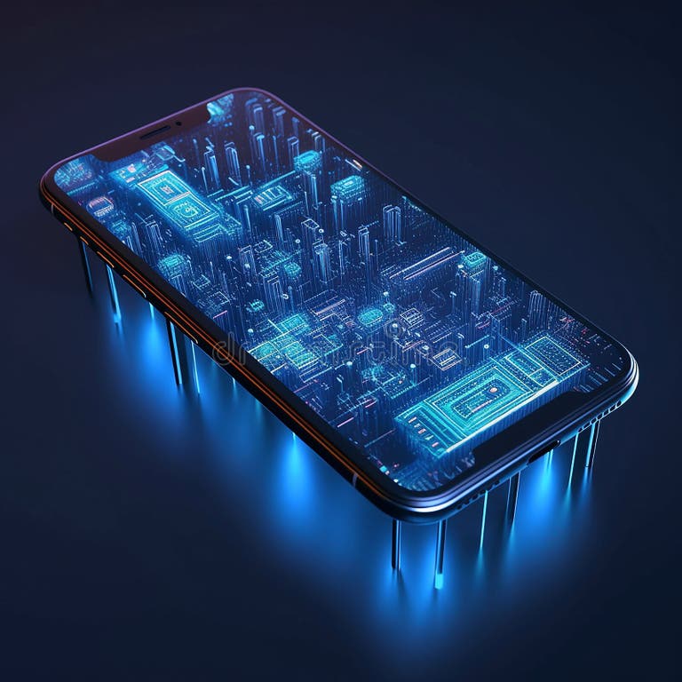 A Smartphone with Financial Statements on the Screen. Business ...