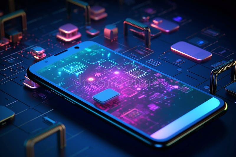 A Smartphone with Financial Statements on the Screen. Business ...