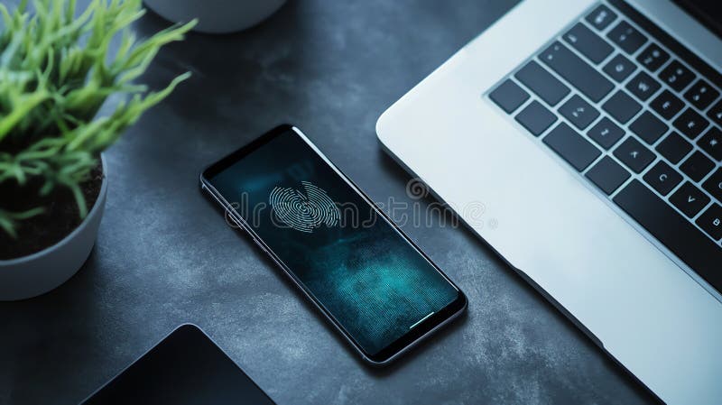 Smartphone Fingerprint Scan Illustration Stock Photo - Image of digital ...