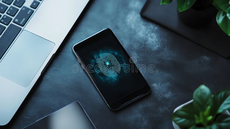Smartphone Fingerprint Security Illustration Stock Photo - Image of ...