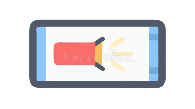 Smartphone with Flashlight Icon, Mobile Utility Feature, Vector Design ...