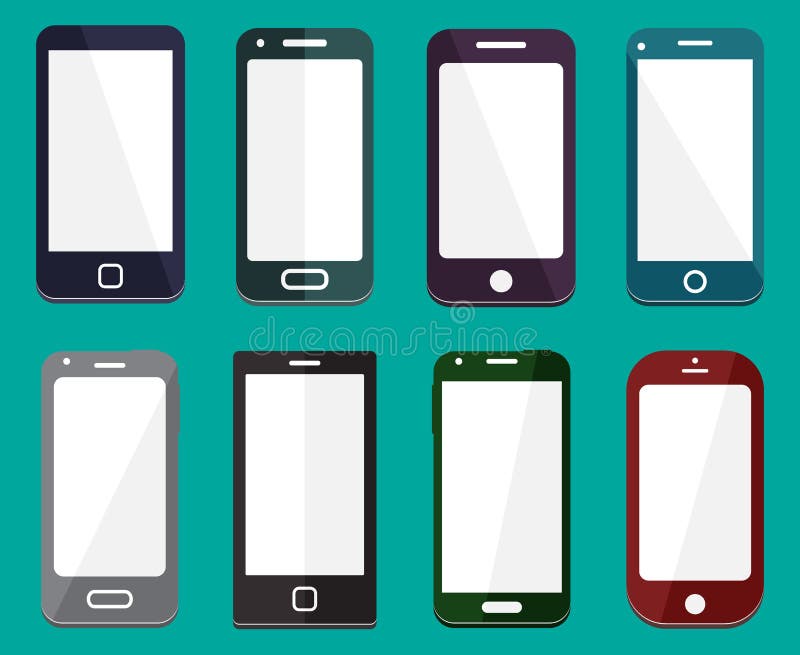 Smartphone flat icons stock vector. Illustration of button - 88220642