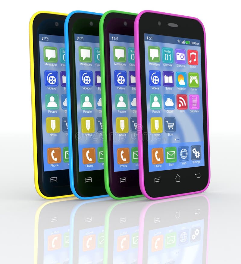 Smartphone stock illustration. Illustration of render - 34693873