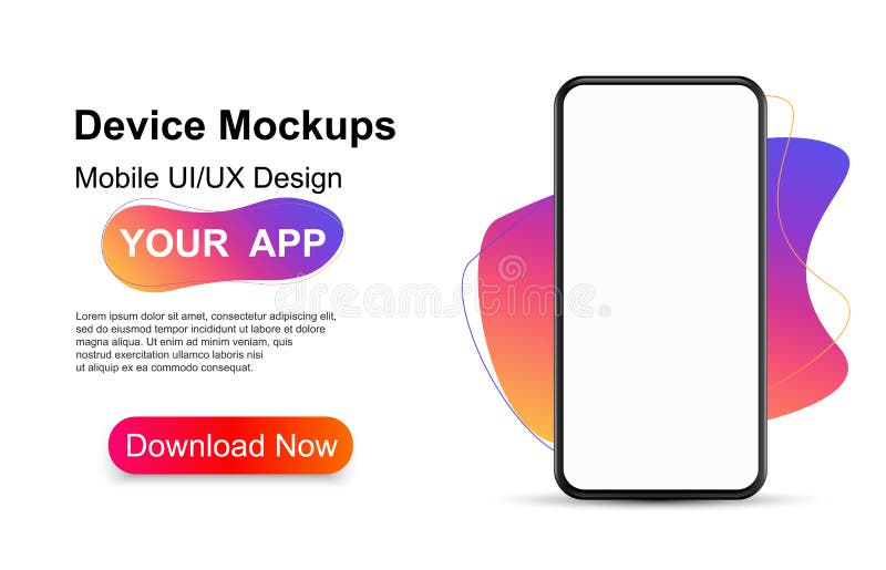 Smartphone Frame Blank Screen, 3d Phone Mockup. Modern Device Model ...