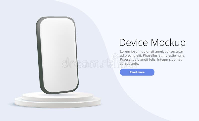 Smartphone Frame less Blank Screen, Rotated Position. 3d Isometric ...