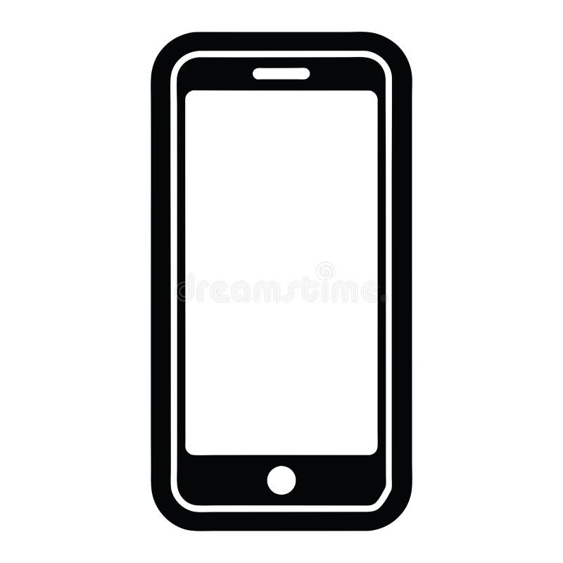 Smartphone Frame Border a Black Silhouette Icon, Transparent Screen and ...