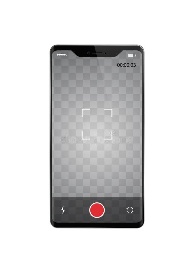 Smartphone with Frame less Recording Video Vector Illustration ...