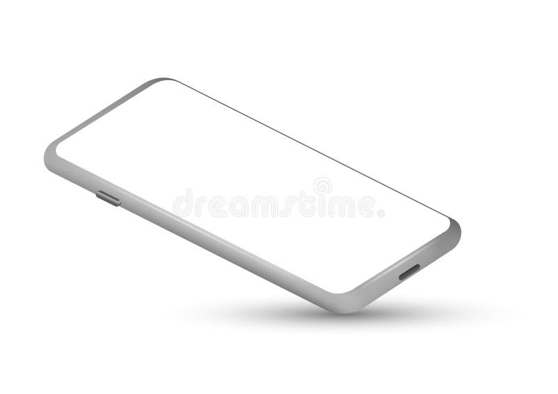 Smartphone Frameless Blank Screen Perspective View Standing on the ...