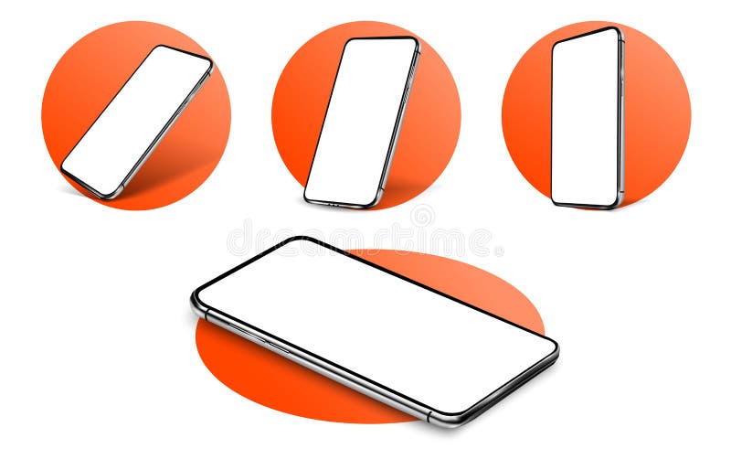 Rotated Frameless Smartphone Concept with Material Design Flat UI ...