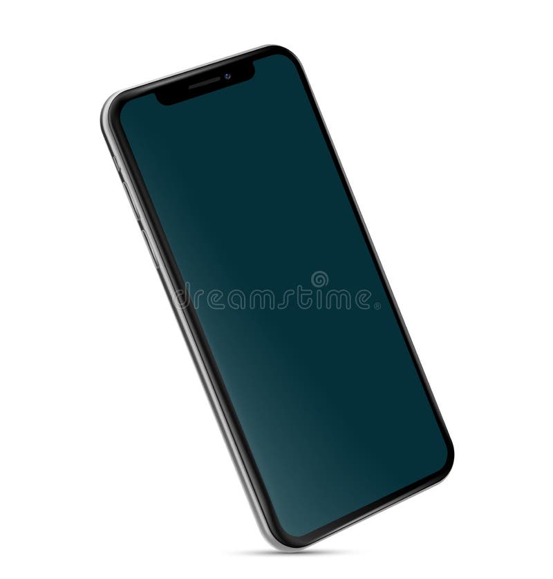 Smartphone Frameless Blank Screen Perspective View Stock Vector ...