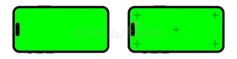 Smartphone Frameless Mockup. Phone Display Green Screen Vector Mockup ...