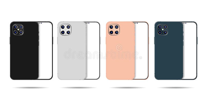 Smartphone Frameless Realistic and Detailed Front and Back Side Vector ...