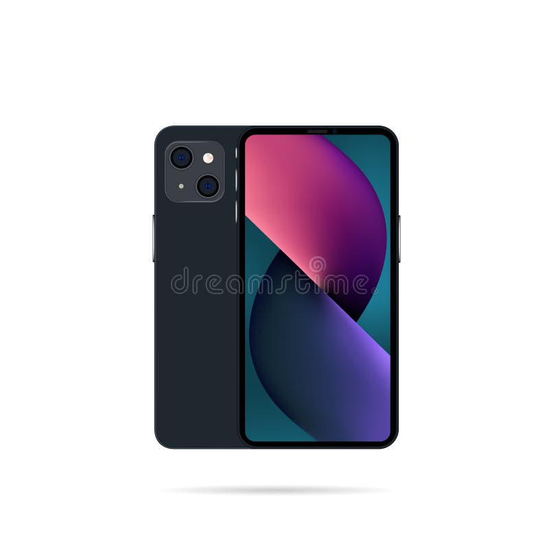 Smartphone. Front and Back View Illustration Stock Vector ...