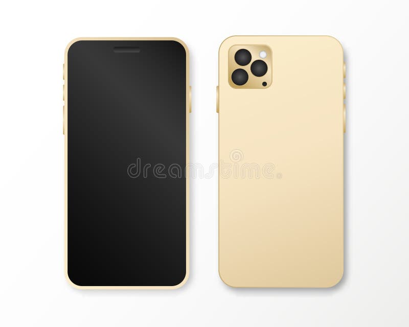 Smartphone. Front and Back View Illustration Stock Illustration ...
