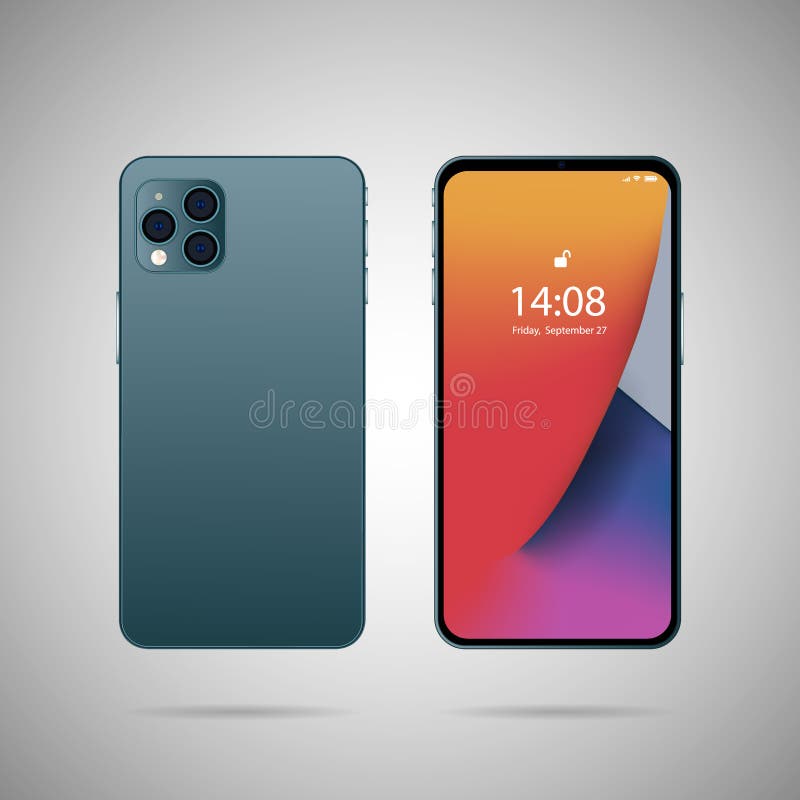 Smartphone. Front and Back View Vector Illustration Stock Illustration ...