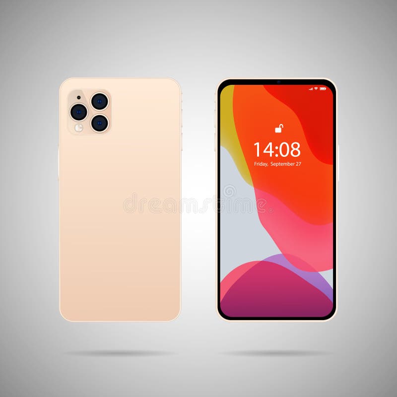 Smartphone. Front and Back View Vector Illustration Stock Vector ...