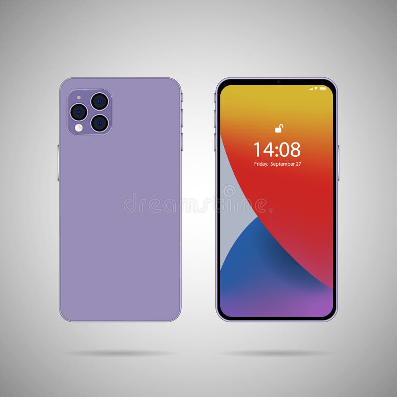 Smartphone. Front and Back View Vector Illustration Editorial Photo ...