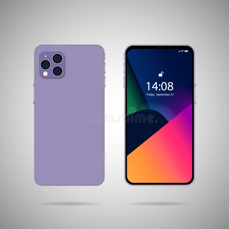 Smartphone. Front and Back View Vector Illustration Stock Illustration ...