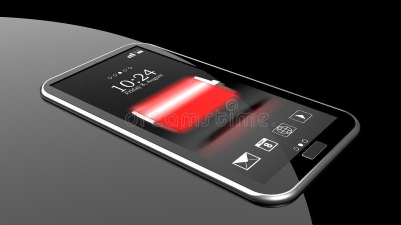 Smartphone with Full Battery Stock Illustration - Illustration of ...