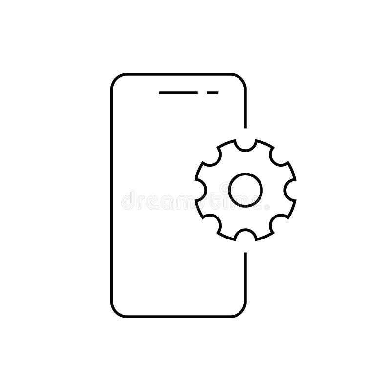 Smartphone Functions and Apps Line Icon. Mobile Phone Specification ...