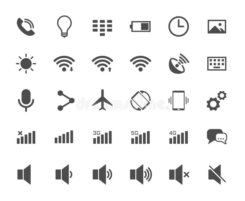 Smartphone Functions Web Icons. Ui Elements Stock Illustration ...