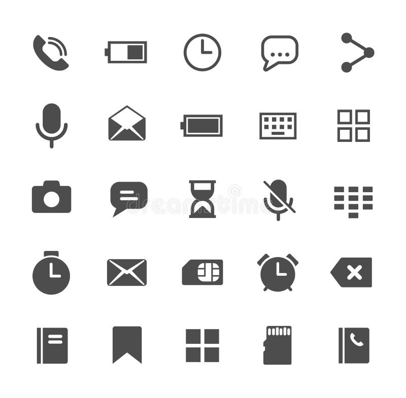 Smartphone Functions Web Icons. Ui Elements Stock Illustration ...