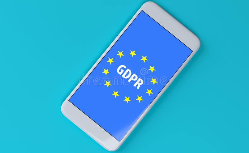 Smartphone with GDPR General Data Protection Regulation on Its D Stock ...