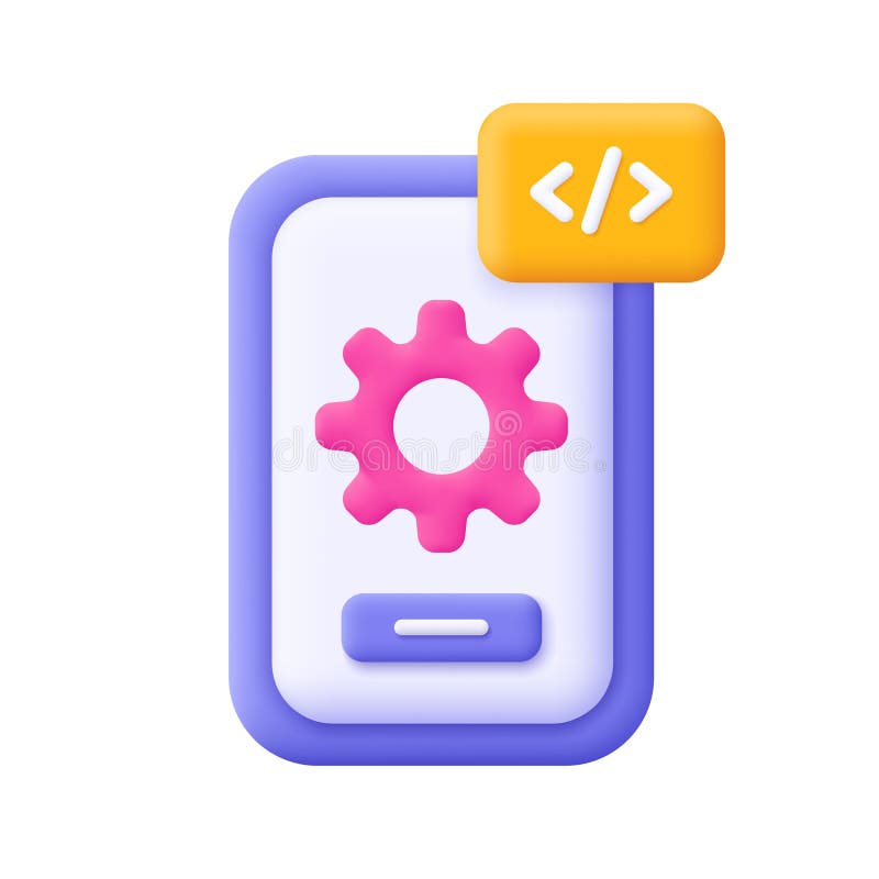 Smartphone with Gear and Code Symbol. Smartphone Setting and Tools ... Smartphone with Gear and Code Symbol. Smartphone Setting and Tools ...