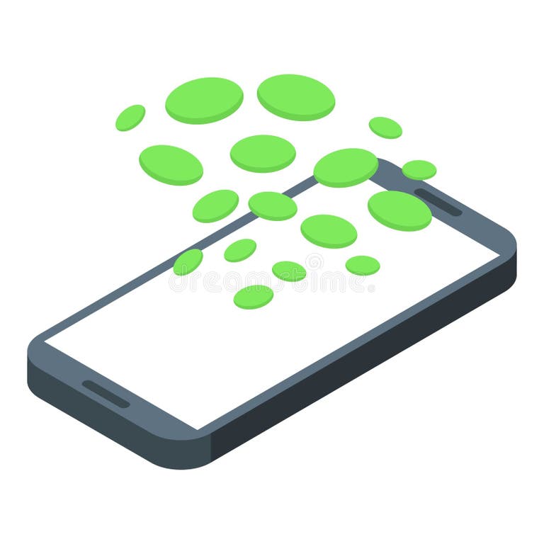 Smartphone Generating Green Dots Mobile Data Transfer Concept Stock ...