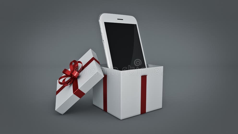 Smartphone. Gift Box Concept Stock Illustration - Illustration of ...