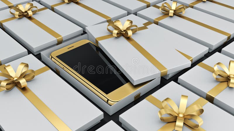 Smartphone. Gift Box Concept Stock Illustration - Illustration of ...