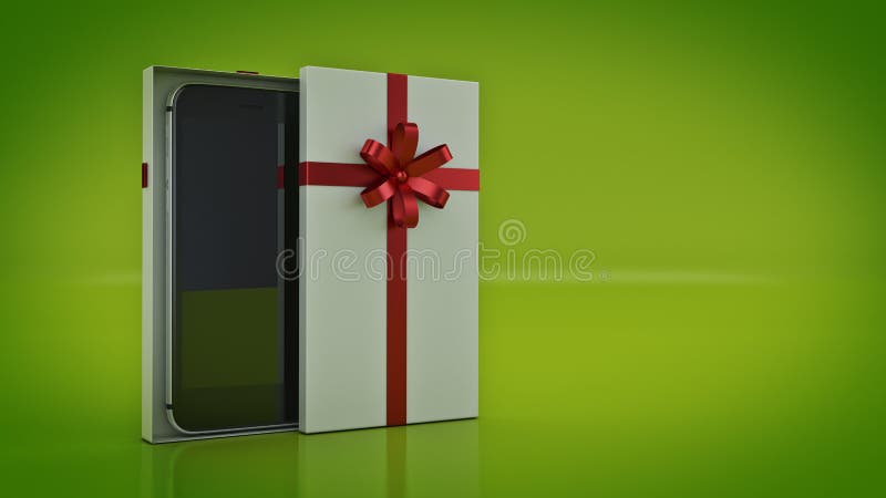 Smartphone. Gift Box Concept Stock Illustration - Illustration of ...