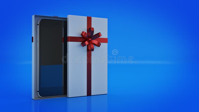 Smartphone. Gift Box Concept Stock Illustration - Illustration of ...
