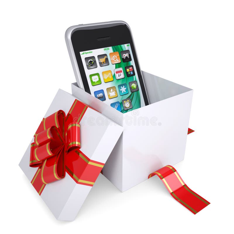 Mobile Cell Phone Christmas Present Gift Editorial Stock Photo - Image ...