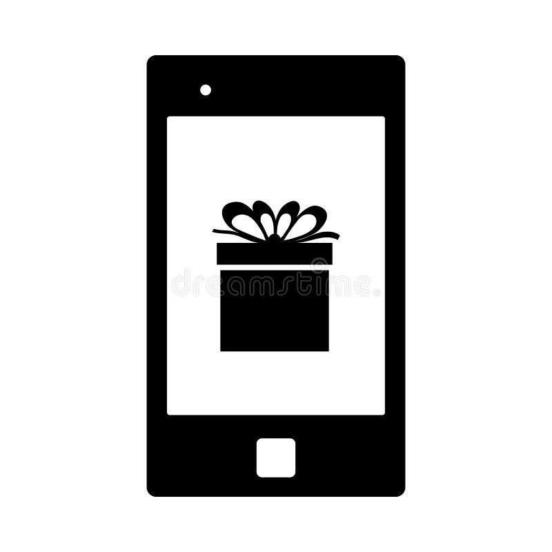 Smartphone with Gift Box on Screen Icon Stock Vector - Illustration of ...