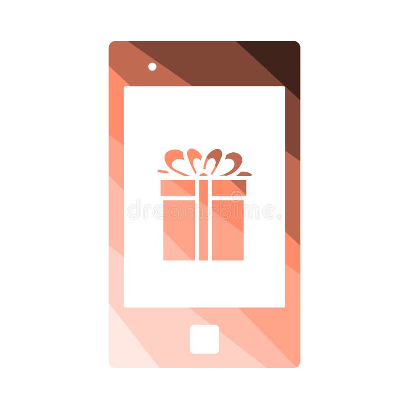 Smartphone with Gift Box on Screen Icon Stock Vector - Illustration of ...