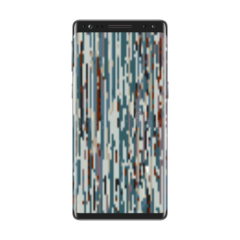Smartphone with Glitch Effect Screen Stock Vector - Illustration of ...