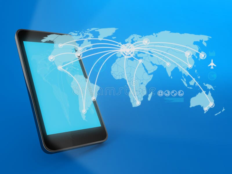 Smartphone globalization stock illustration. Illustration of idea ...