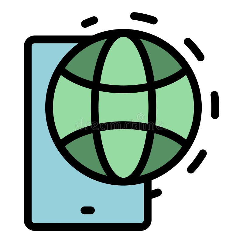 Smartphone Globe Integrity Icon Vector Flat Stock Illustration ...