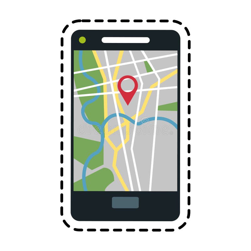 Smartphone with Gps App Design Stock Vector - Illustration of guide ...