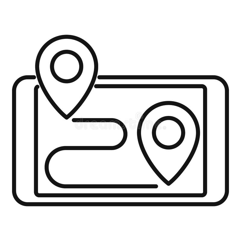 Quest Route Map Icon, Outline Style Stock Vector - Illustration of icon ...