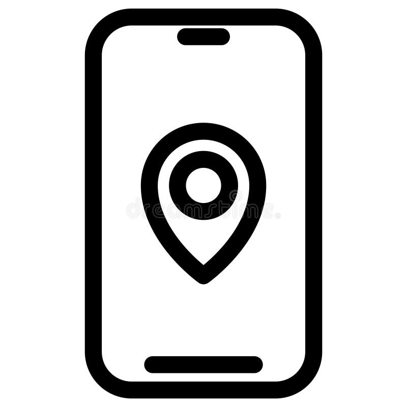 Smartphone GPS Location - Modern GPS Location or Navigation Icon Symbol ...