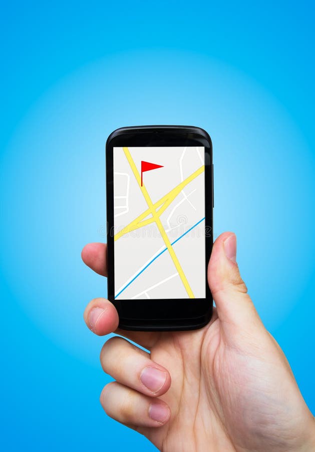 Smartphone with GPS Navigation Stock Image - Image of icon, connection ...