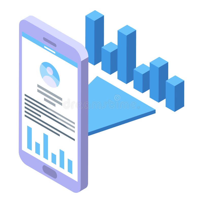 Smartphone with Graph Icon, Circle Chart Vector on Screen. Vector ...